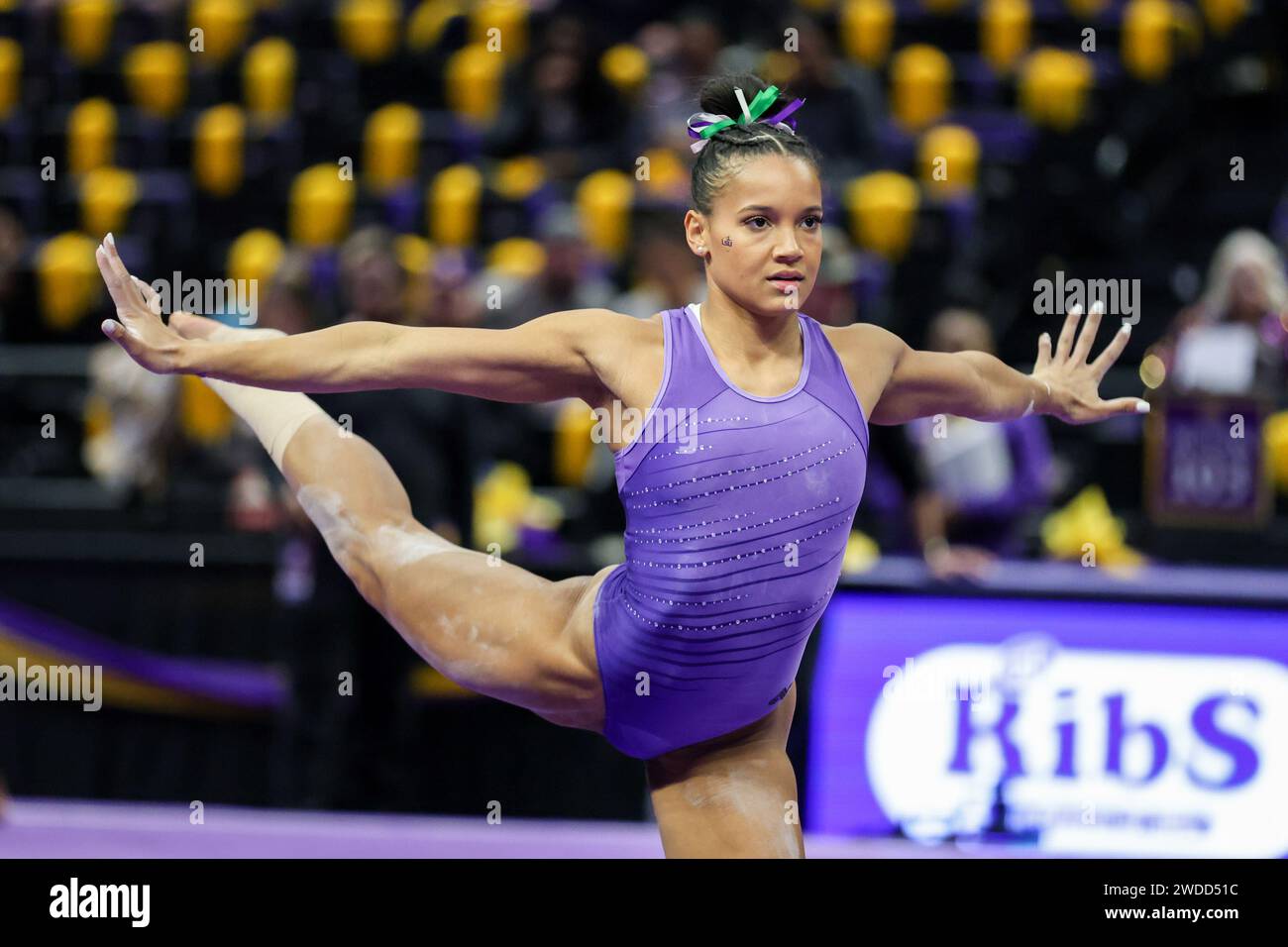 Baton Rouge, LA, USA. 19th Jan, 2024. LSU's Haleigh Bryant warms up on ...