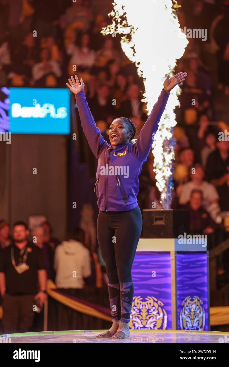 Baton Rouge, LA, USA. 19th Jan, 2024. LSU's Kiya Johnson is introduced ...