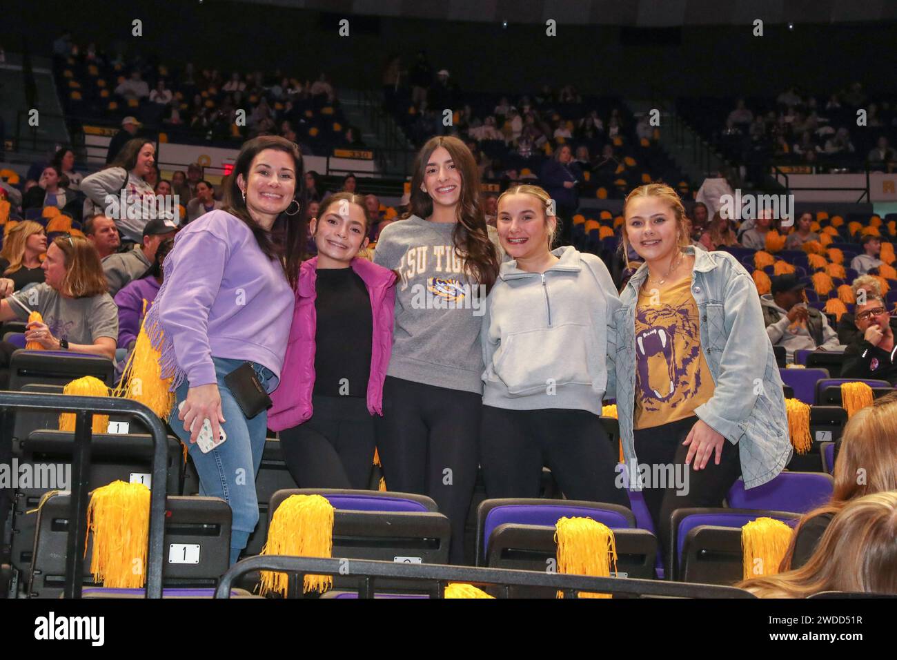 Baton Rouge, LA, USA. 19th Jan, 2024. A group of fans cheer on the LSU ...