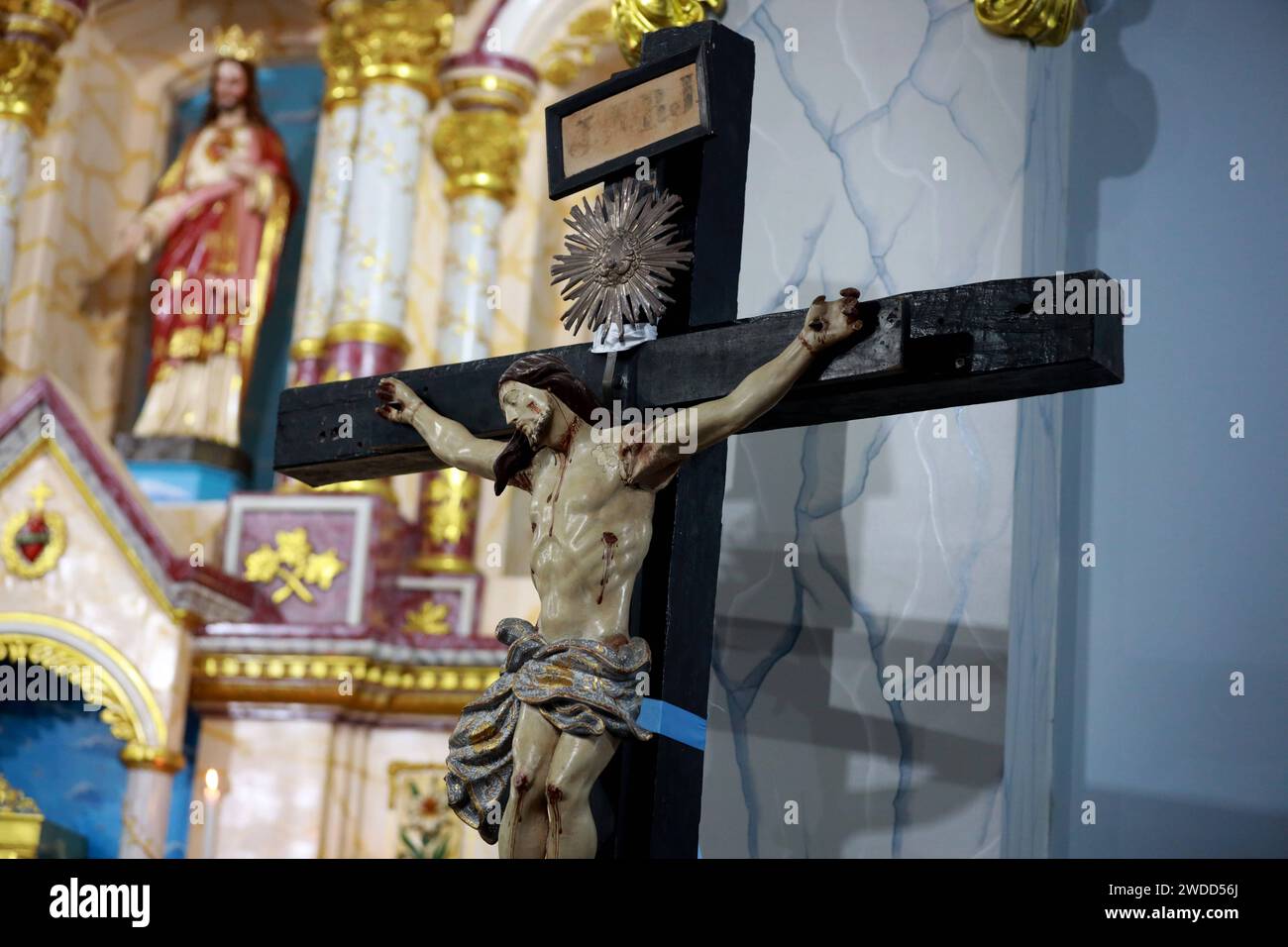 celebration of mass in church monte santo, bahia, brazil - october 30 ...