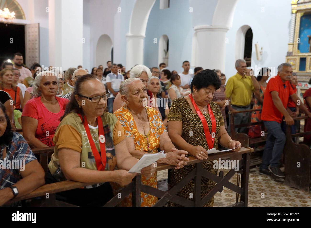 celebration of mass in church monte santo, bahia, brazil - october 30 ...
