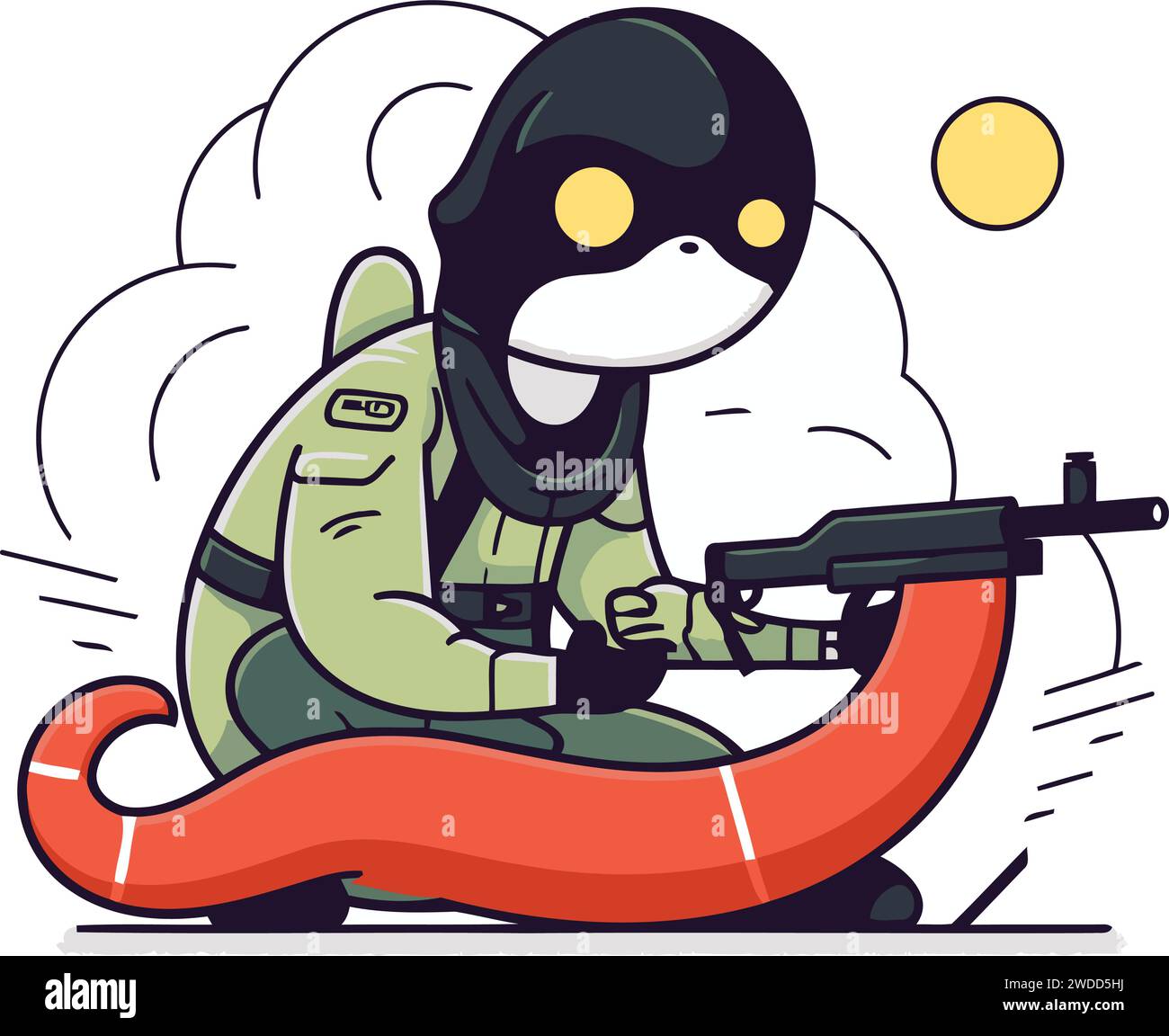 Soldier gas mask gun Stock Vector Images - Alamy