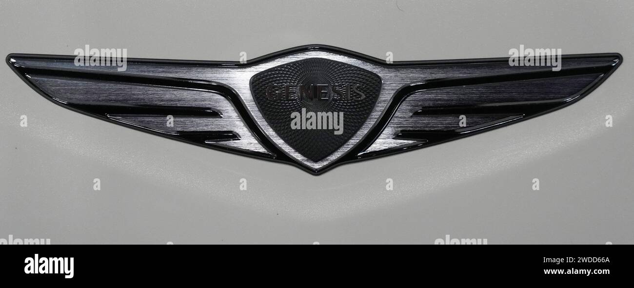 St. Louis, United States. 23rd Jan, 2024. The name plate on a Genesis ...