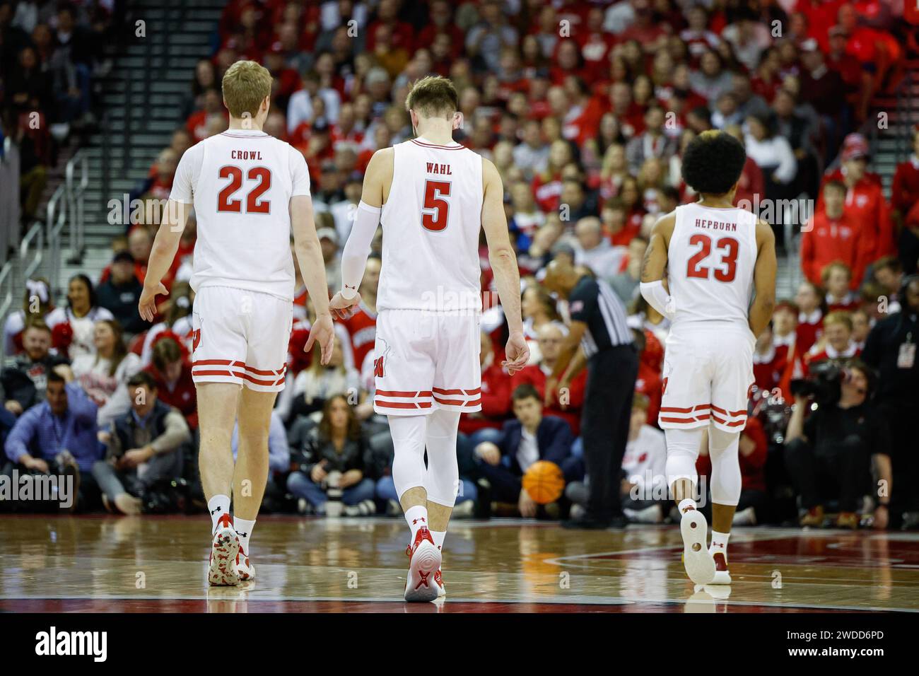 Madison, WI, USA. 19th Jan, 2024. Wisconsin Badgers forward Steven ...
