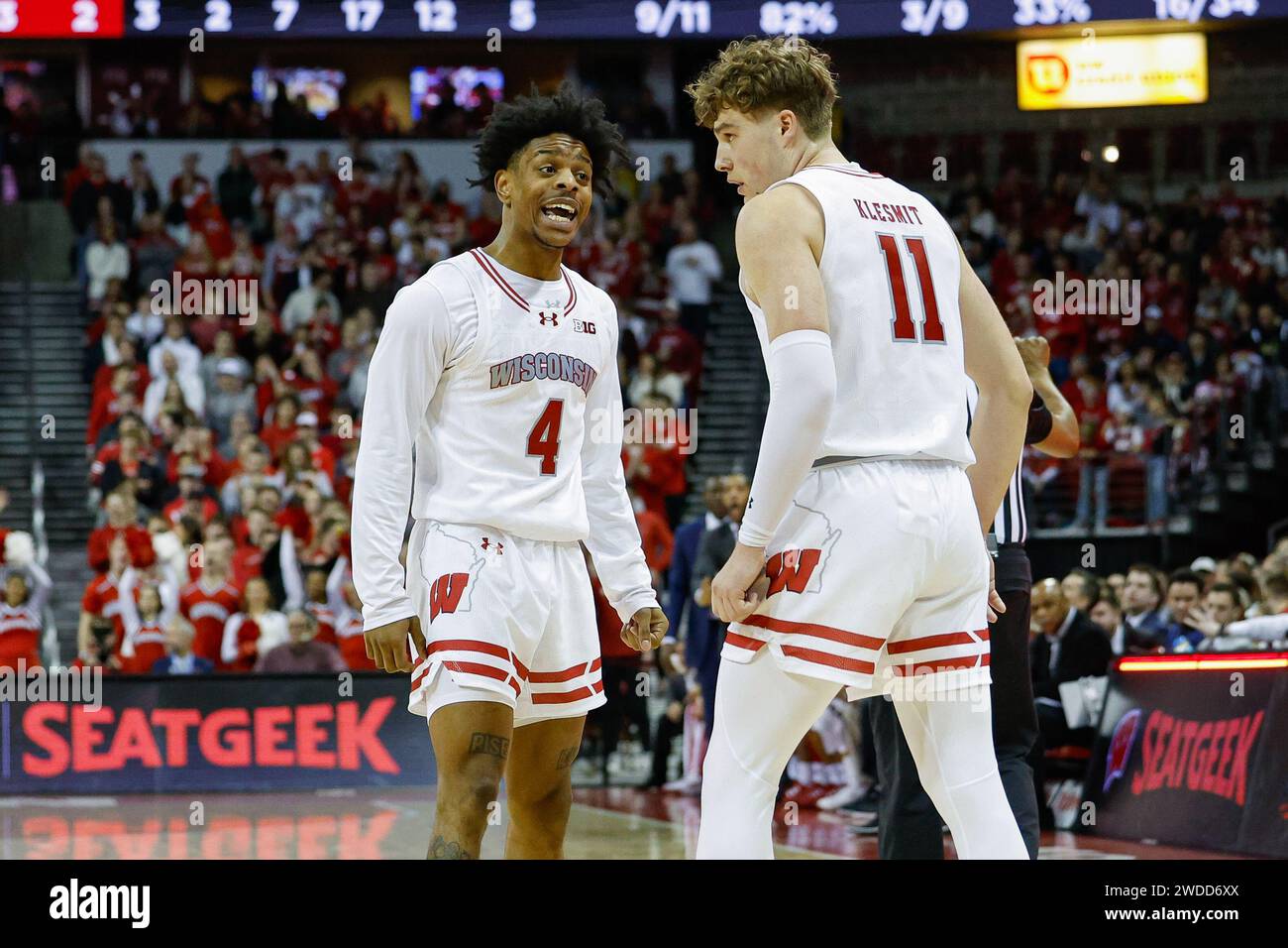 Madison, WI, USA. 19th Jan, 2024. Wisconsin Badgers guard Kamari McGee ...