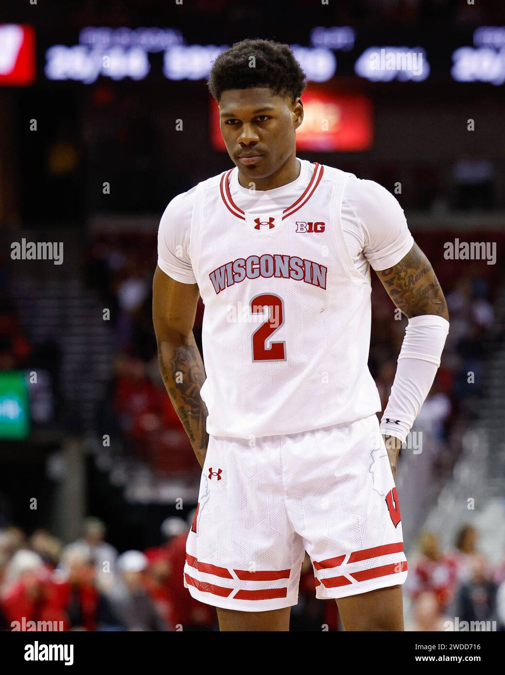 Madison, WI, USA. 19th Jan, 2024. Wisconsin Badgers guard AJ Storr (2 ...