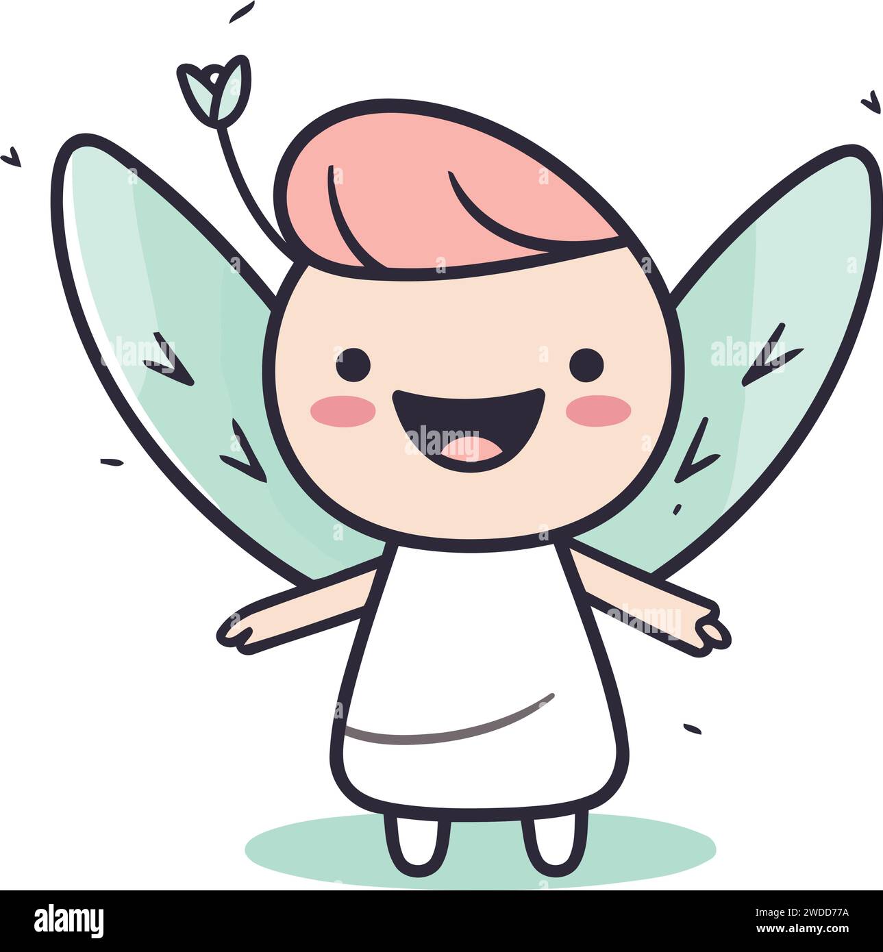 Cute Angel Cartoon Character Vector Illustration Cute Angel Character
