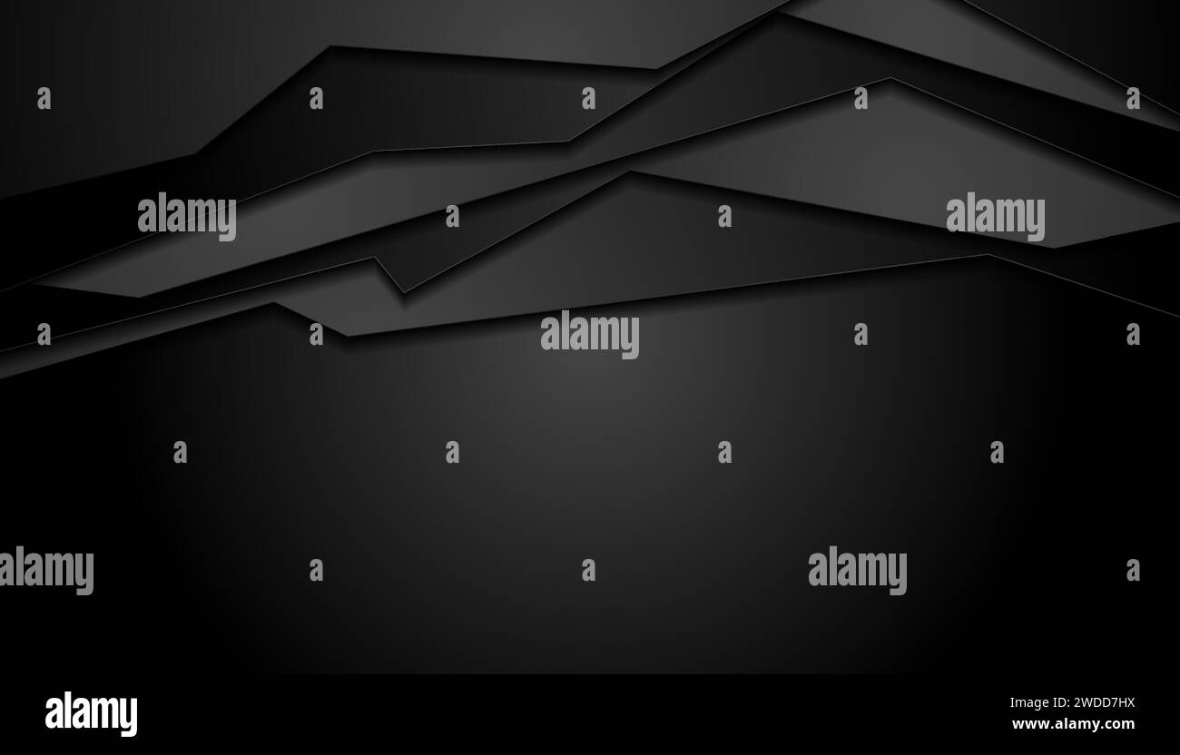 Black curved abstract corporate background. Geometry vector design ...