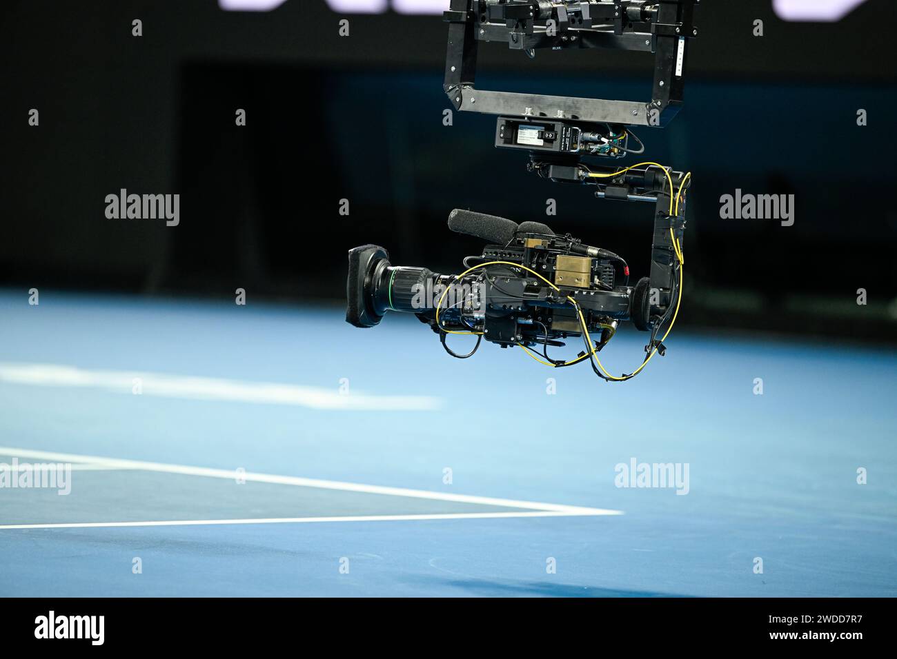 Melbourne, Australia. 18th Jan, 2024. Spider cam Television Camera or ...