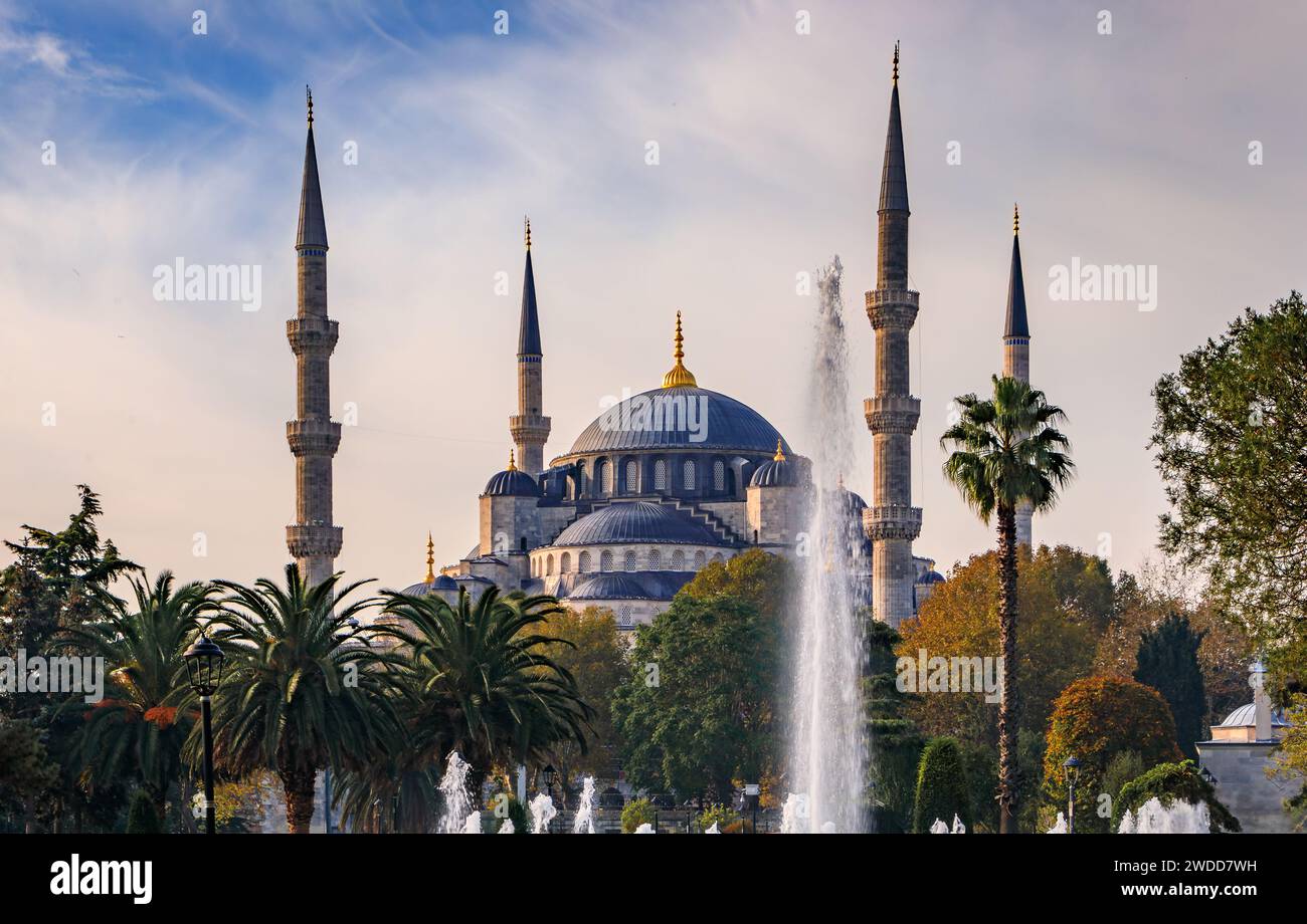 Sultan Ahmed or the Blue Mosque, majestic Ottoman era historical ...