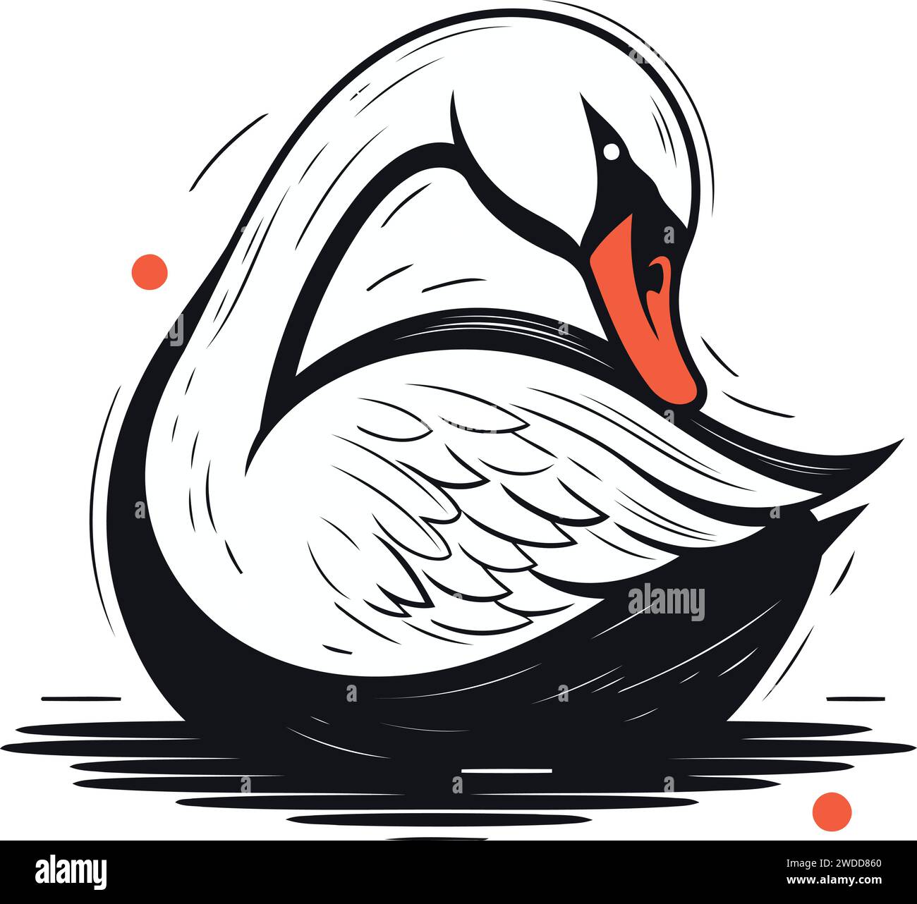 Swan. hand drawn vector illustration in doodle style Stock Vector Image ...