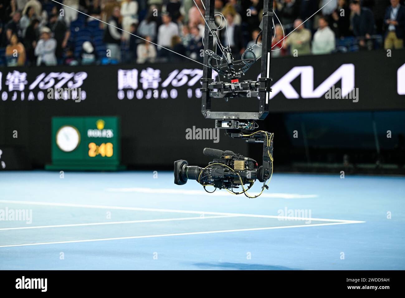 Melbourne, Australia. 18th Jan, 2024. Spider cam Television Camera or ...