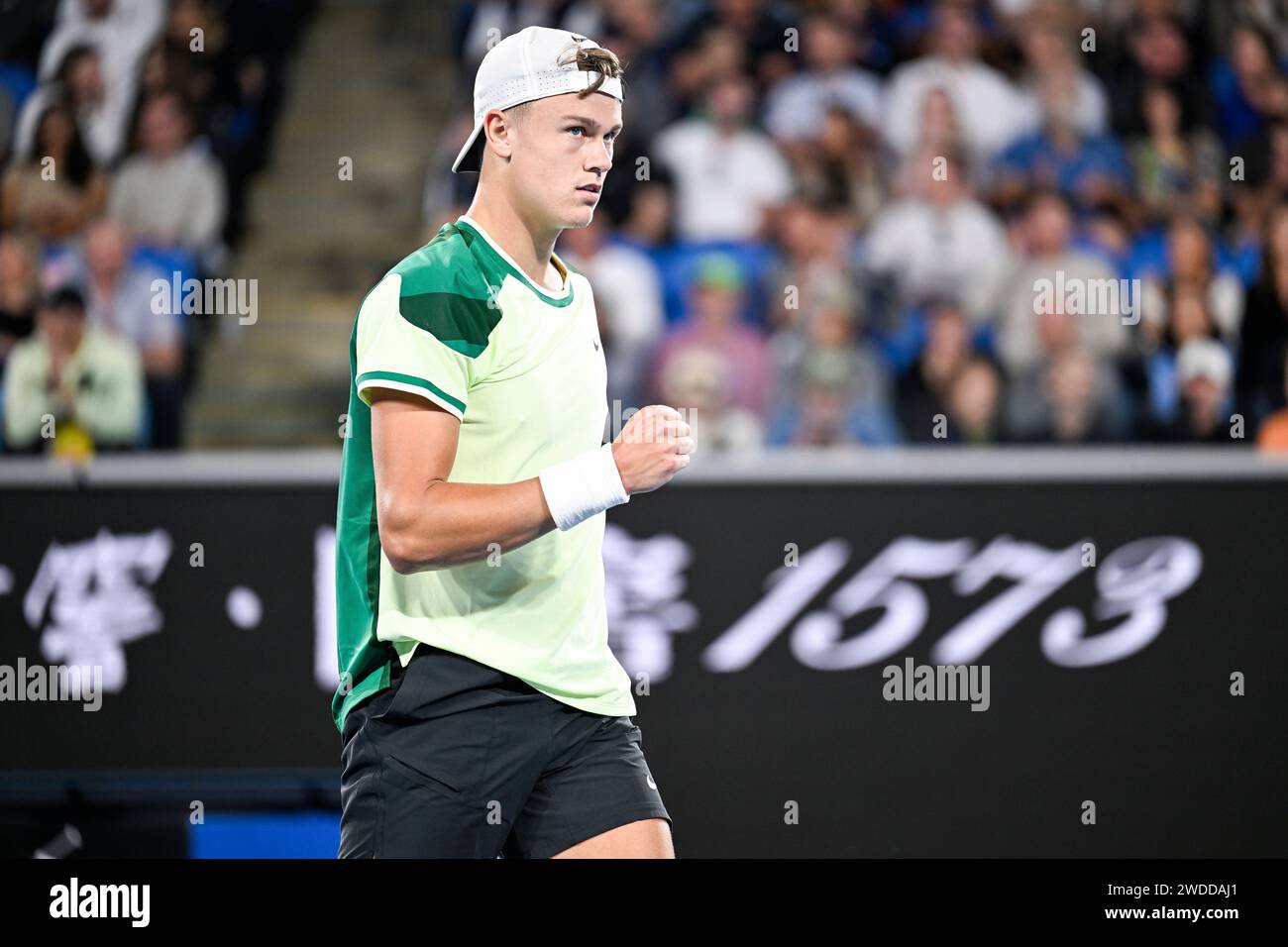 Melbourne, Australia. 18th Jan, 2024. Holger Rune of Denmark during the ...