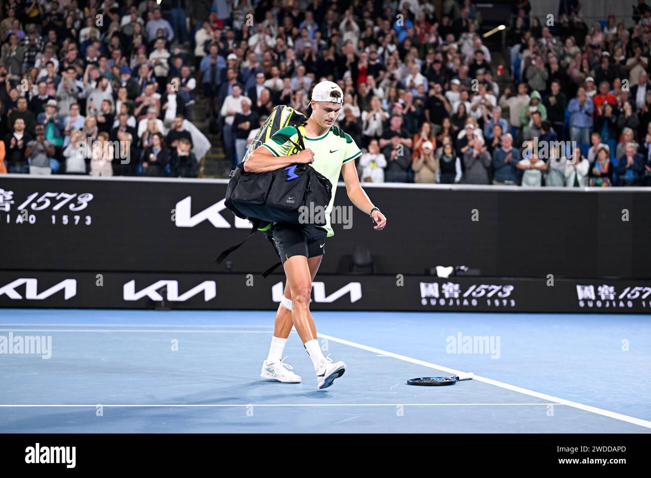 Melbourne, Australia. 18th Jan, 2024. Holger Rune of Denmark during the ...
