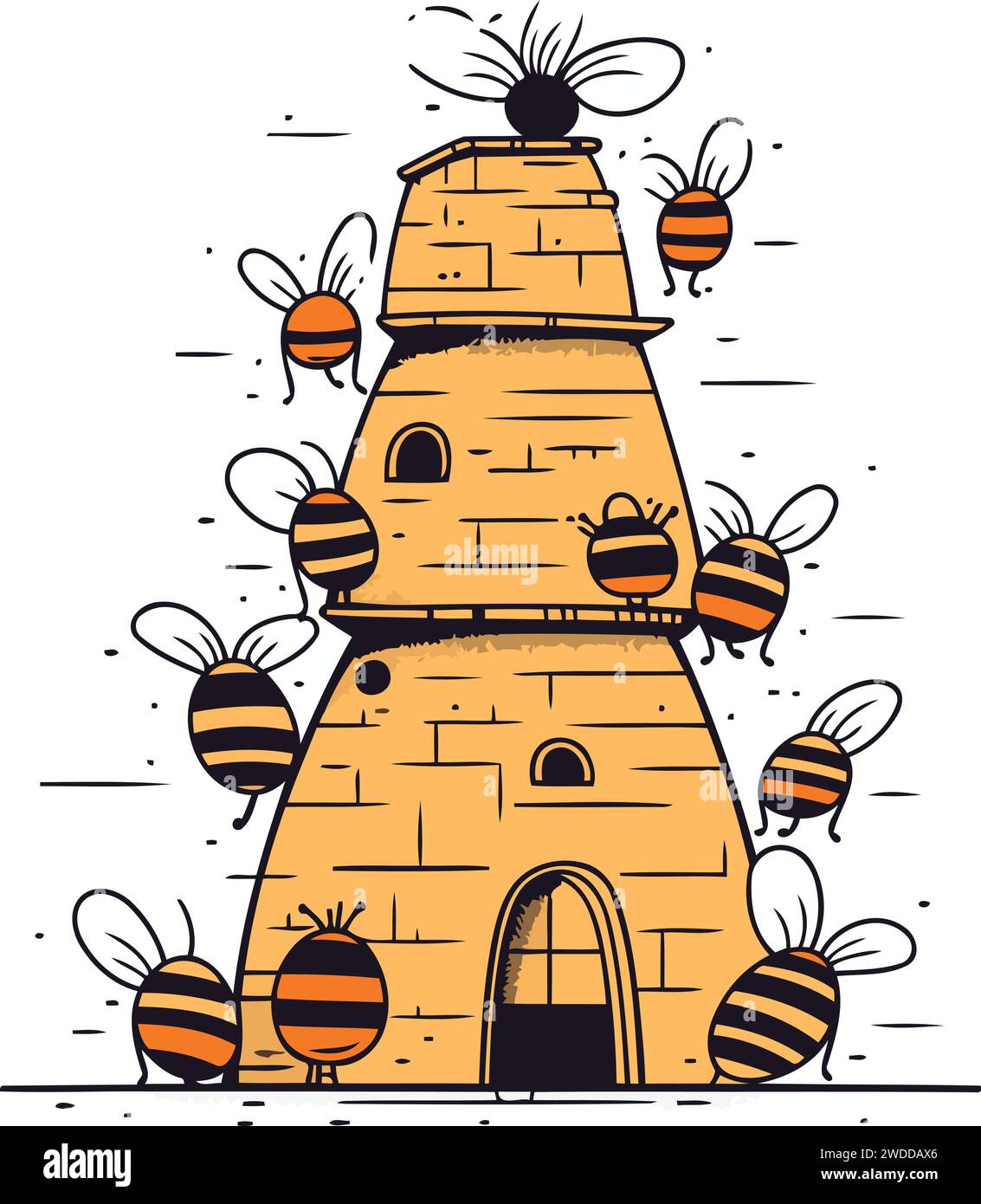Beehive doodle hi-res stock photography and images - Alamy