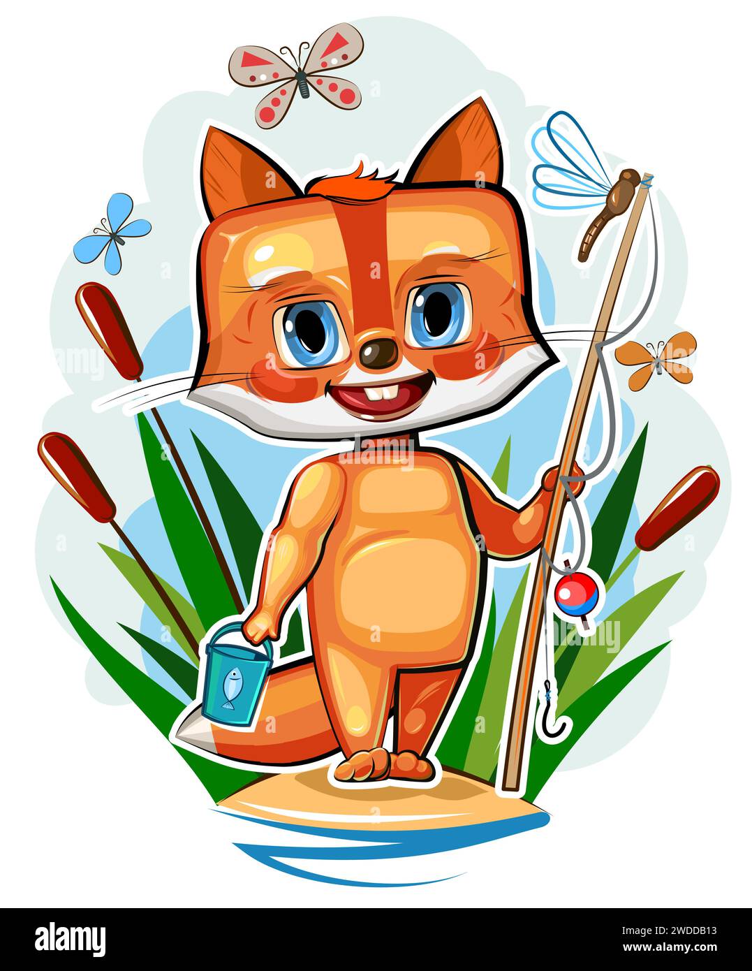 Young Red Fox Cub Stock Vector Images Alamy