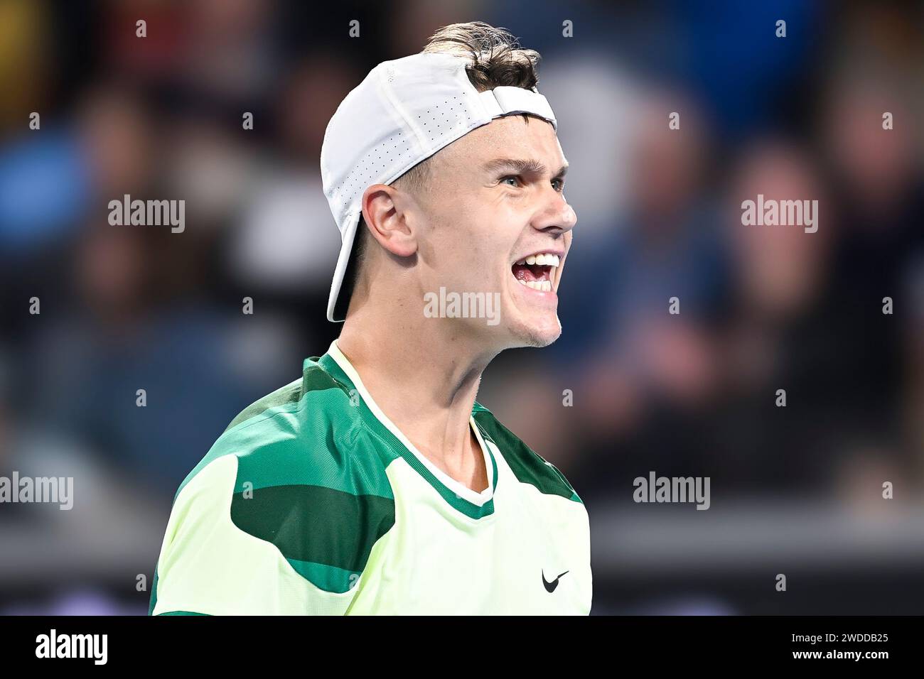 Melbourne, Australia. 18th Jan, 2024. Holger Rune of Denmark during the ...
