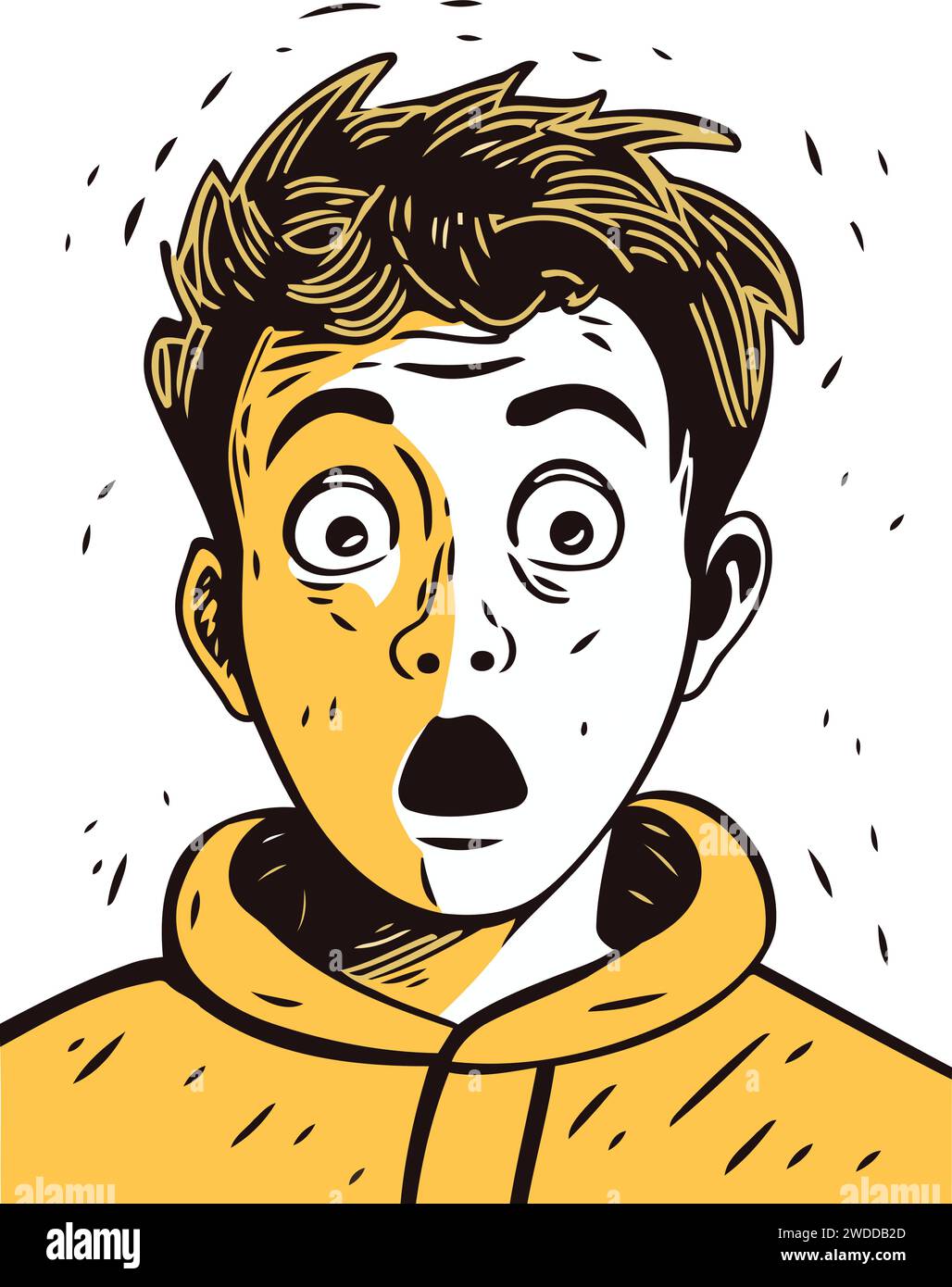 Man surprised face outline vector hi-res stock photography and images ...