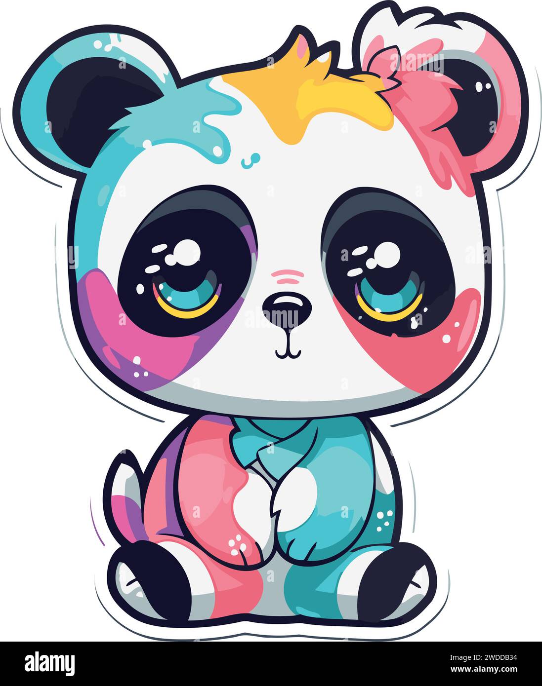 Cute panda bear. Vector illustration isolated on white background Stock ...