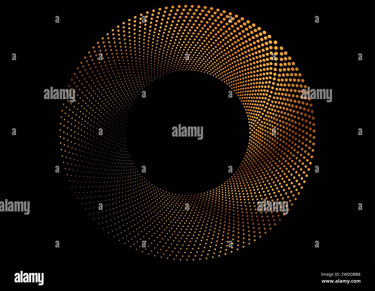 Golden dotted linear circle shape abstract geometric background. Vector ...