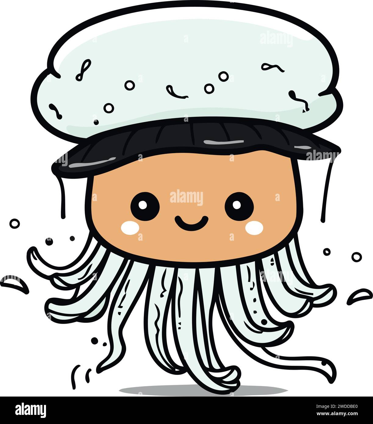 Jellyfish Cartoon Mascot Character Vector Illustration Design Stock ...
