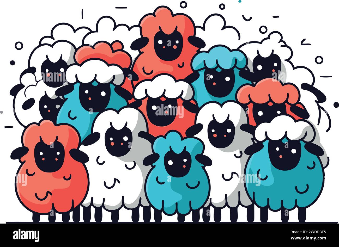 Sheeps flock Stock Vector Images - Alamy