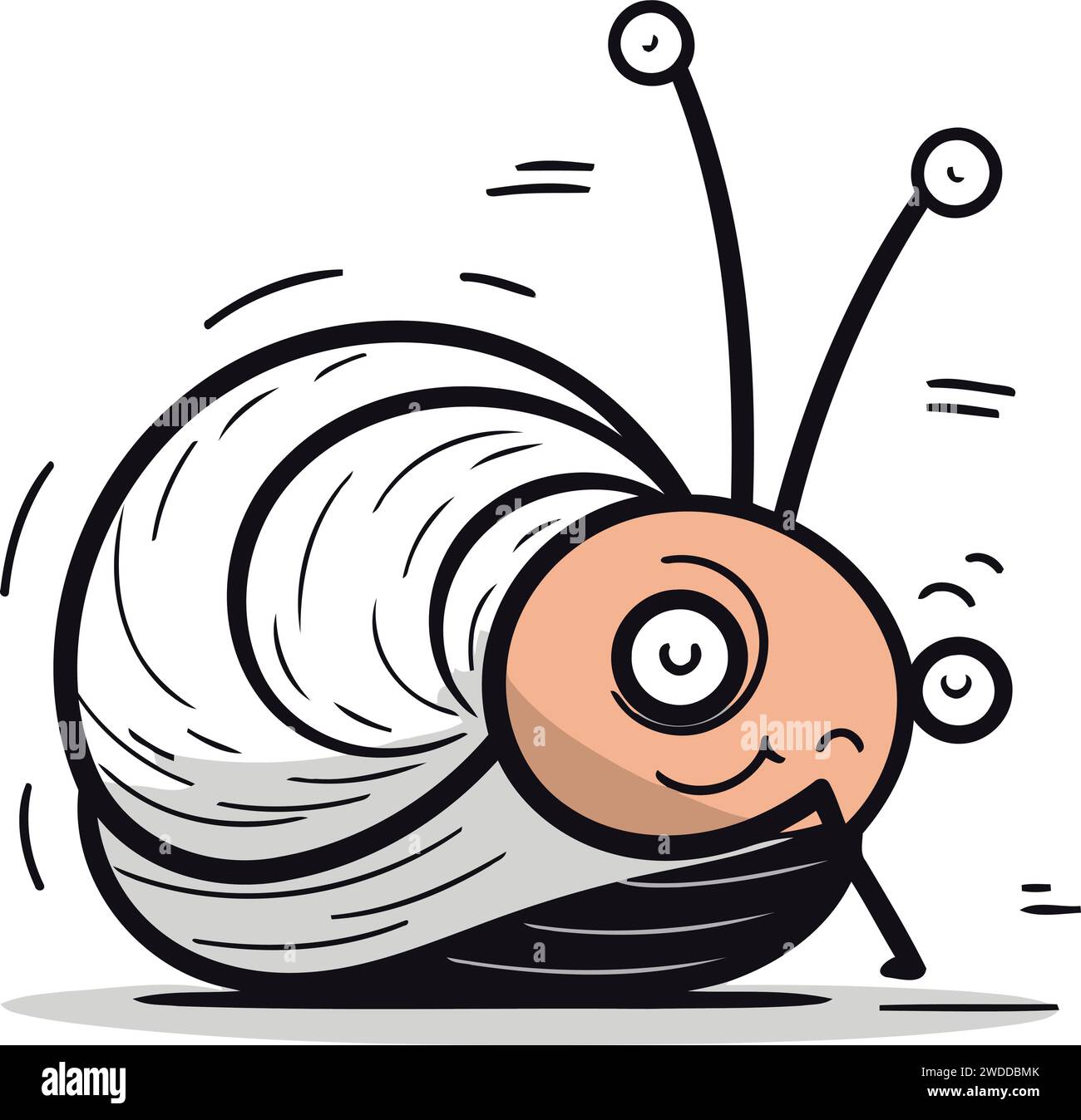 Cartoon snail. Vector illustration. Isolated on white background Stock ...