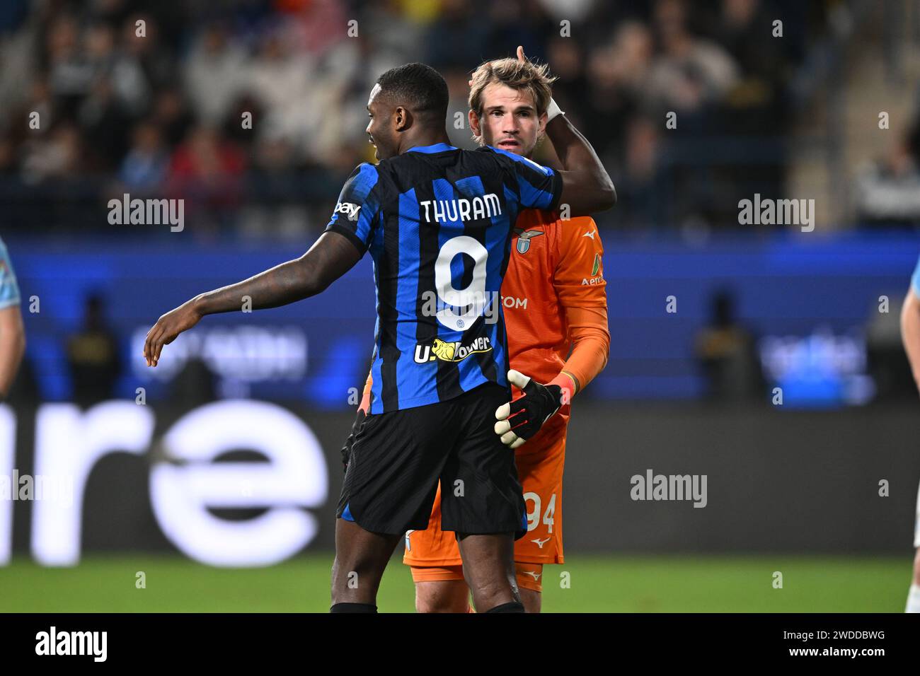 Marcus Thuram(Inter)Ivan Provedel (Lazio) during the Italian Italy ...