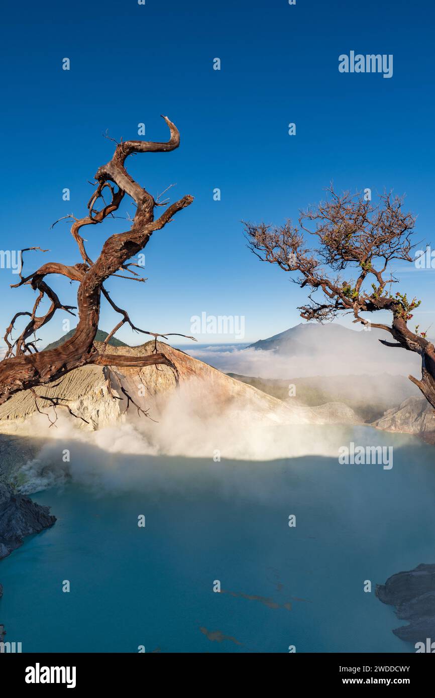 Mount Ijen, a volcano and sulphur mine located near Banyuwangi in East ...