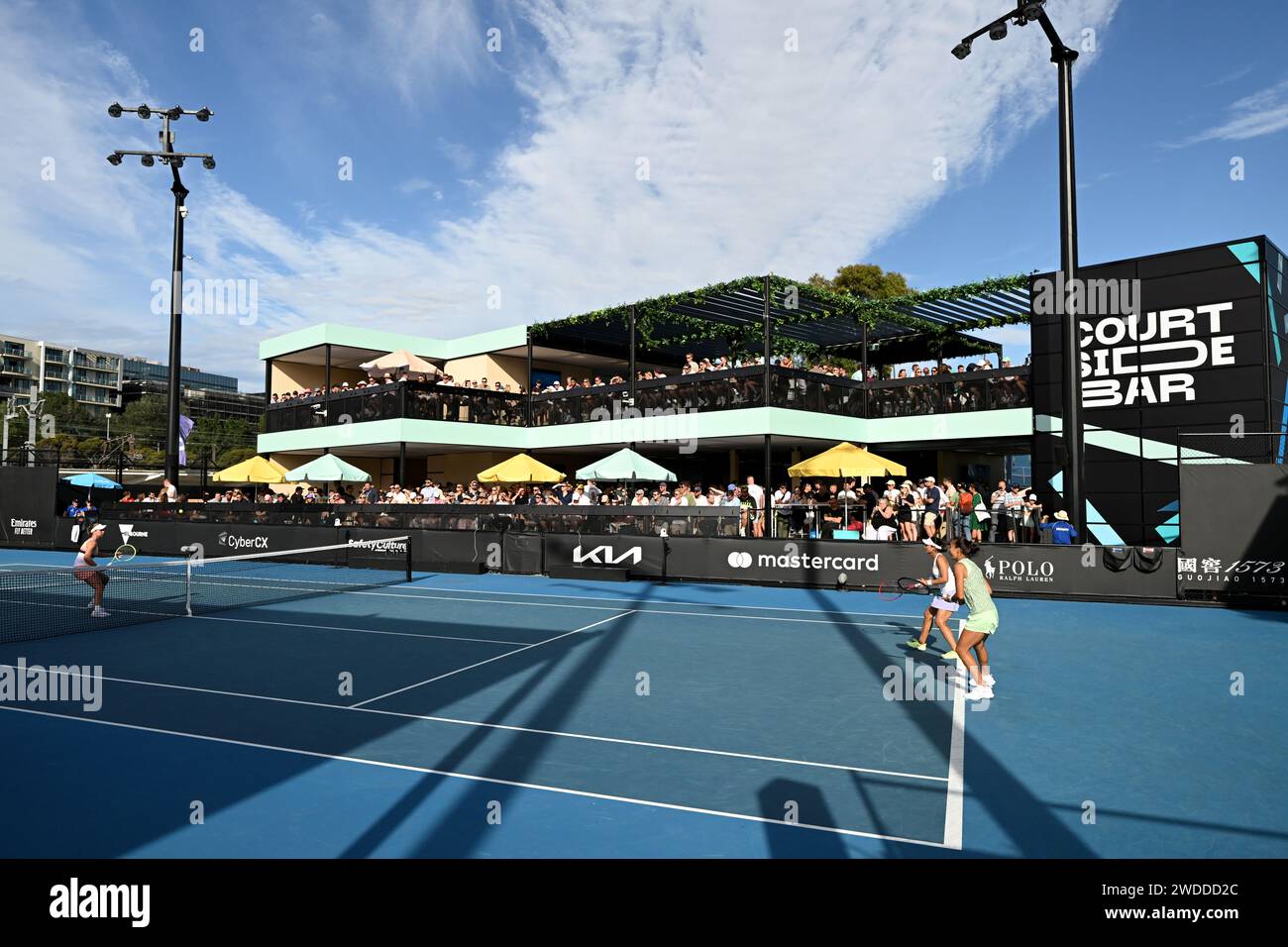 Melbourne, Australia. 20th Jan, 2024. The Courtside Bar at court 6 ...
