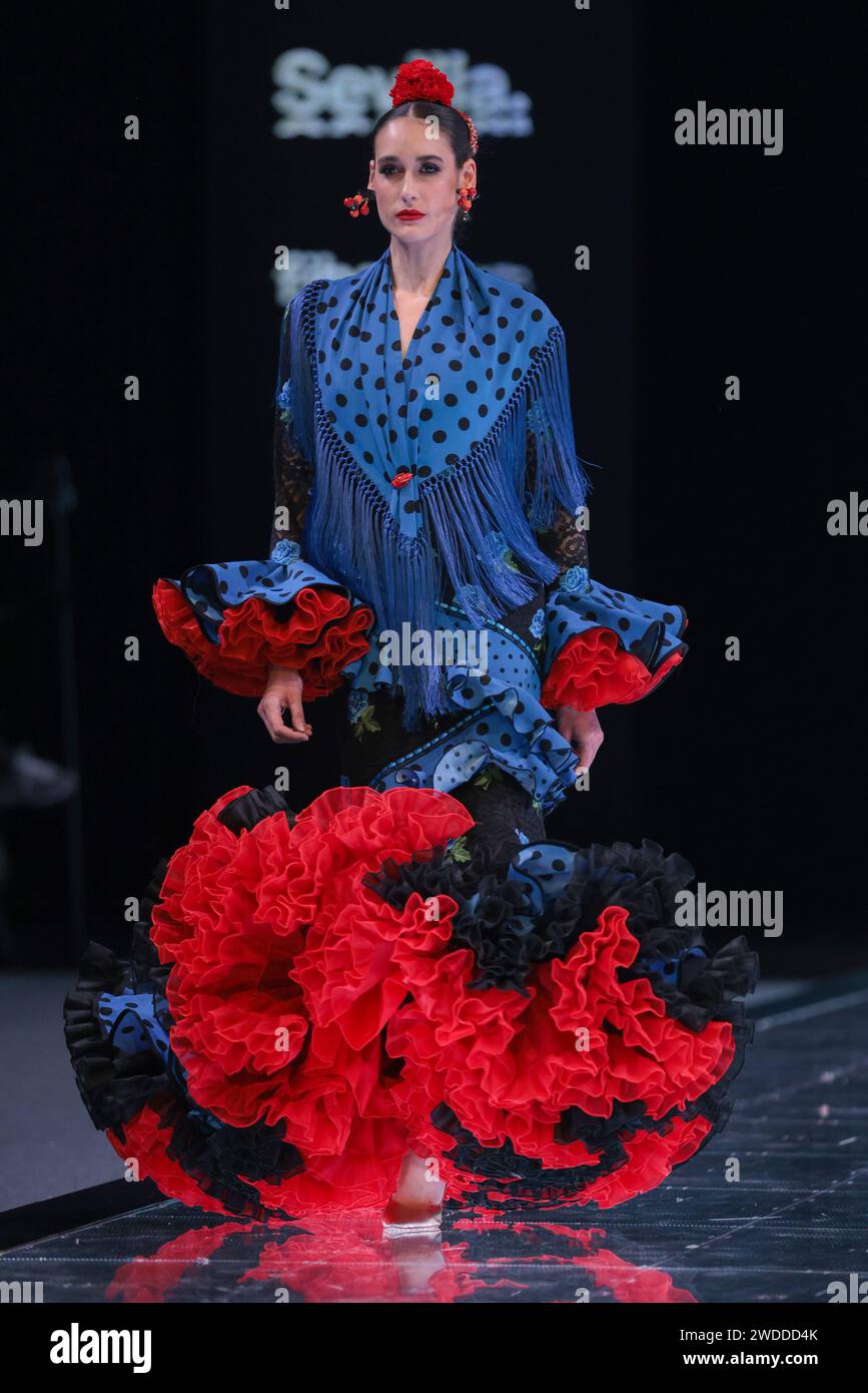 Seville, Spain. 18th Jan, 2024. A model is walking the runway at the ...