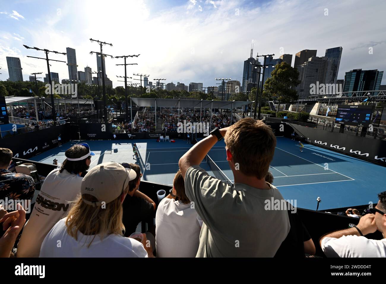 Melbourne, Australia. 20th Jan, 2024. The Courtside Bar at court 6 ...