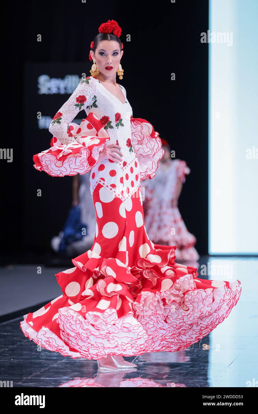 Seville, Spain. 18th Jan, 2024. A model is walking the runway at the ...