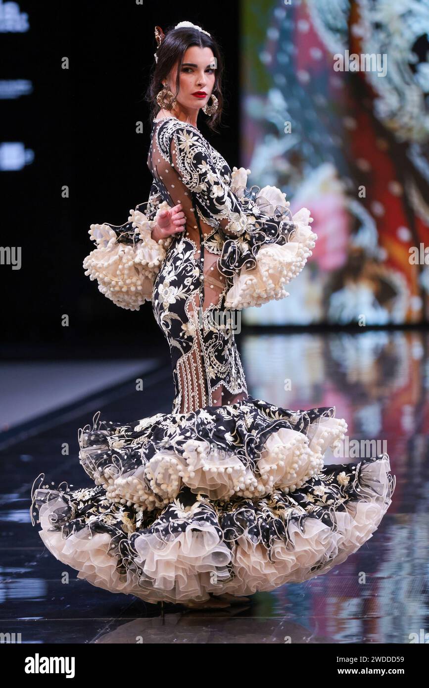 Seville, Spain. 19th Jan, 2024. A model is walking the runway at the ...