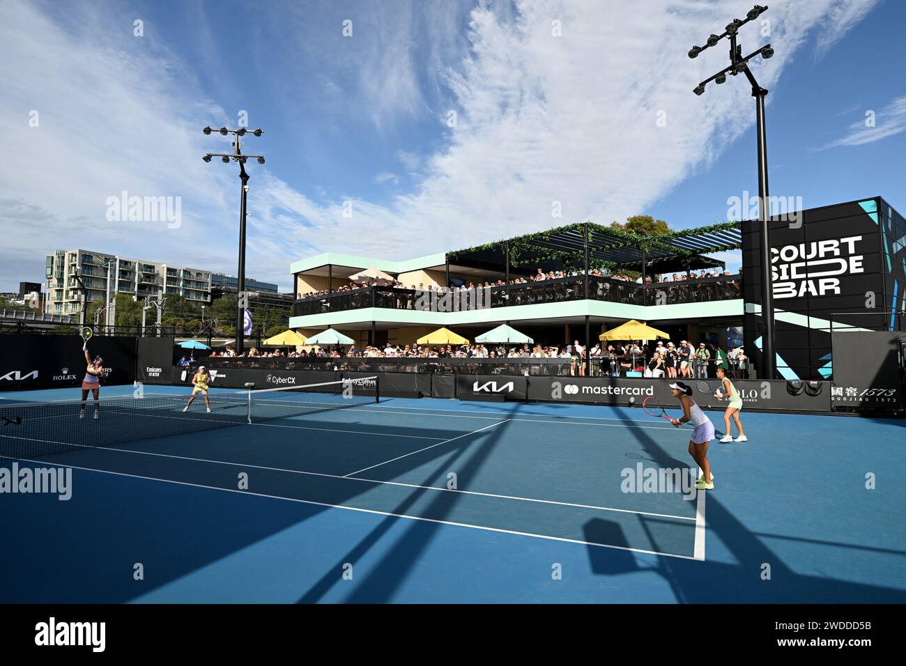 Melbourne, Australia. 20th Jan, 2024. The Courtside Bar at court 6 ...