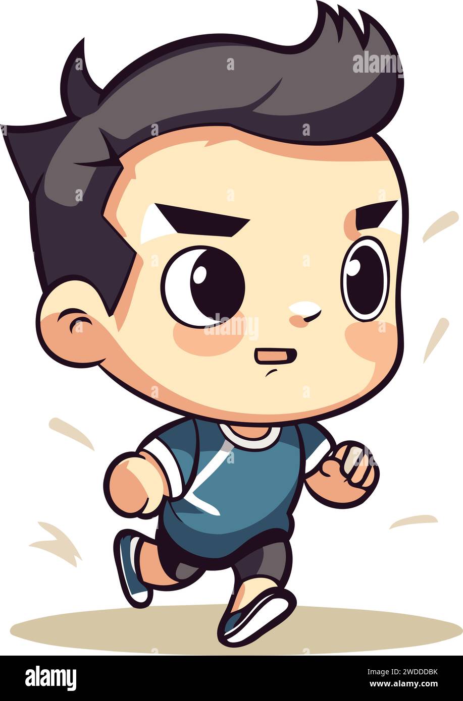 Angry Little Boy Running Vector Cartoon Illustration Stock Vector Image ...