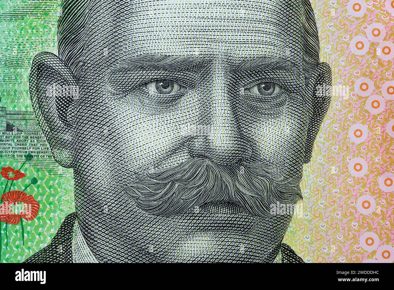 John Monash a closeup portrait from Australian money - Dollar Stock ...