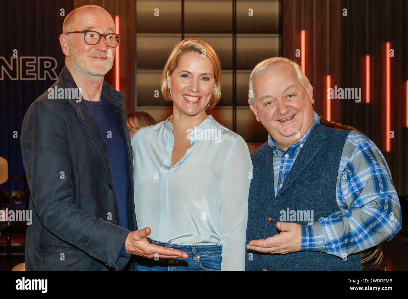 Peter Lohmeyer, Judith Rakers und Horst Freckmann bei der Aufzeichnung ...