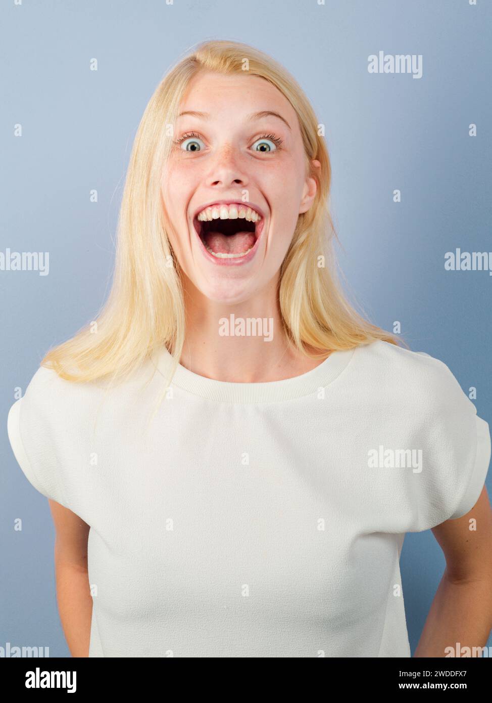 Laughing woman. Portrait of happy smiling girl. Cheerful young ...
