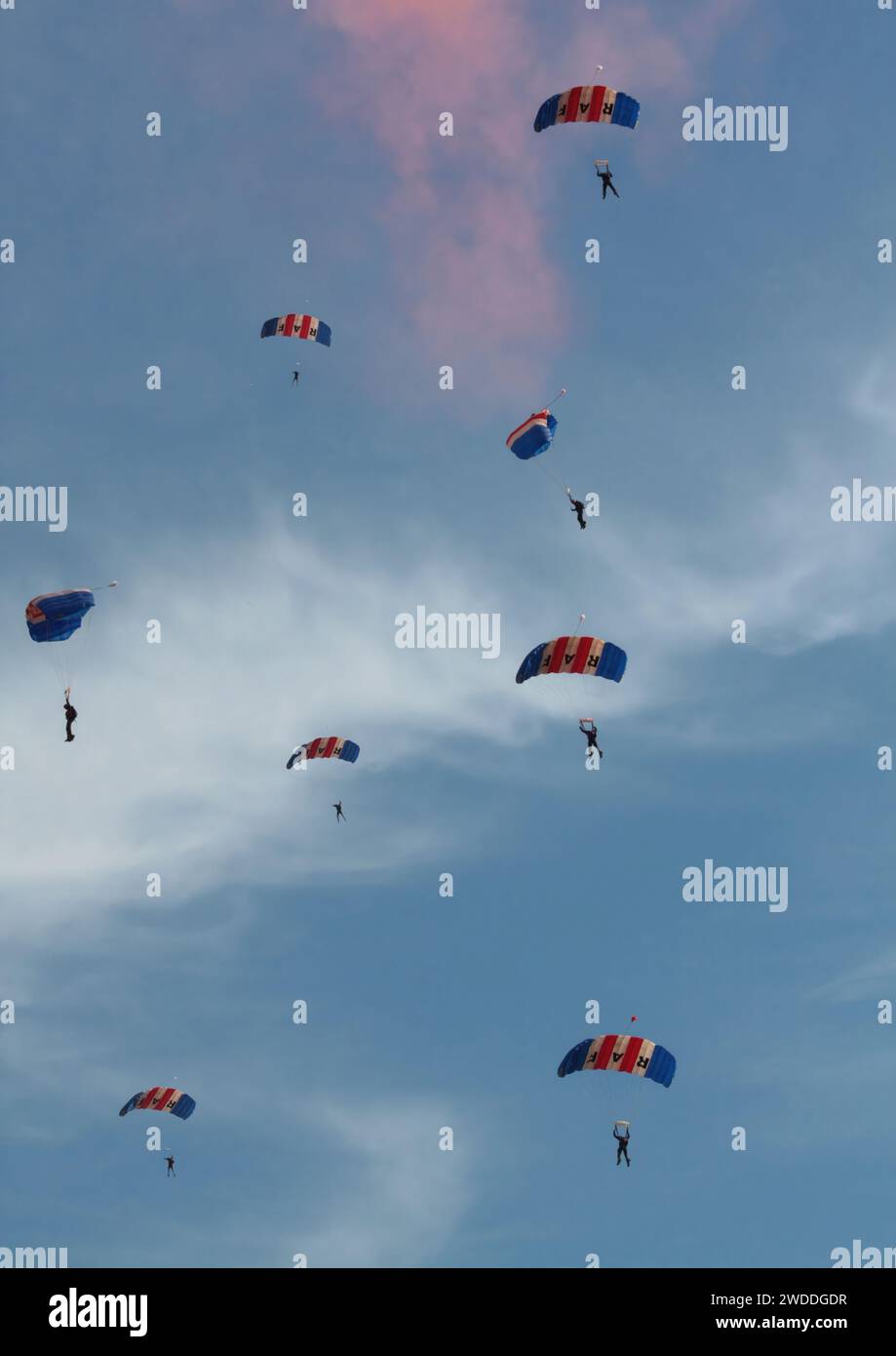 RAF parachute sky diving team display Stock Photo - Alamy