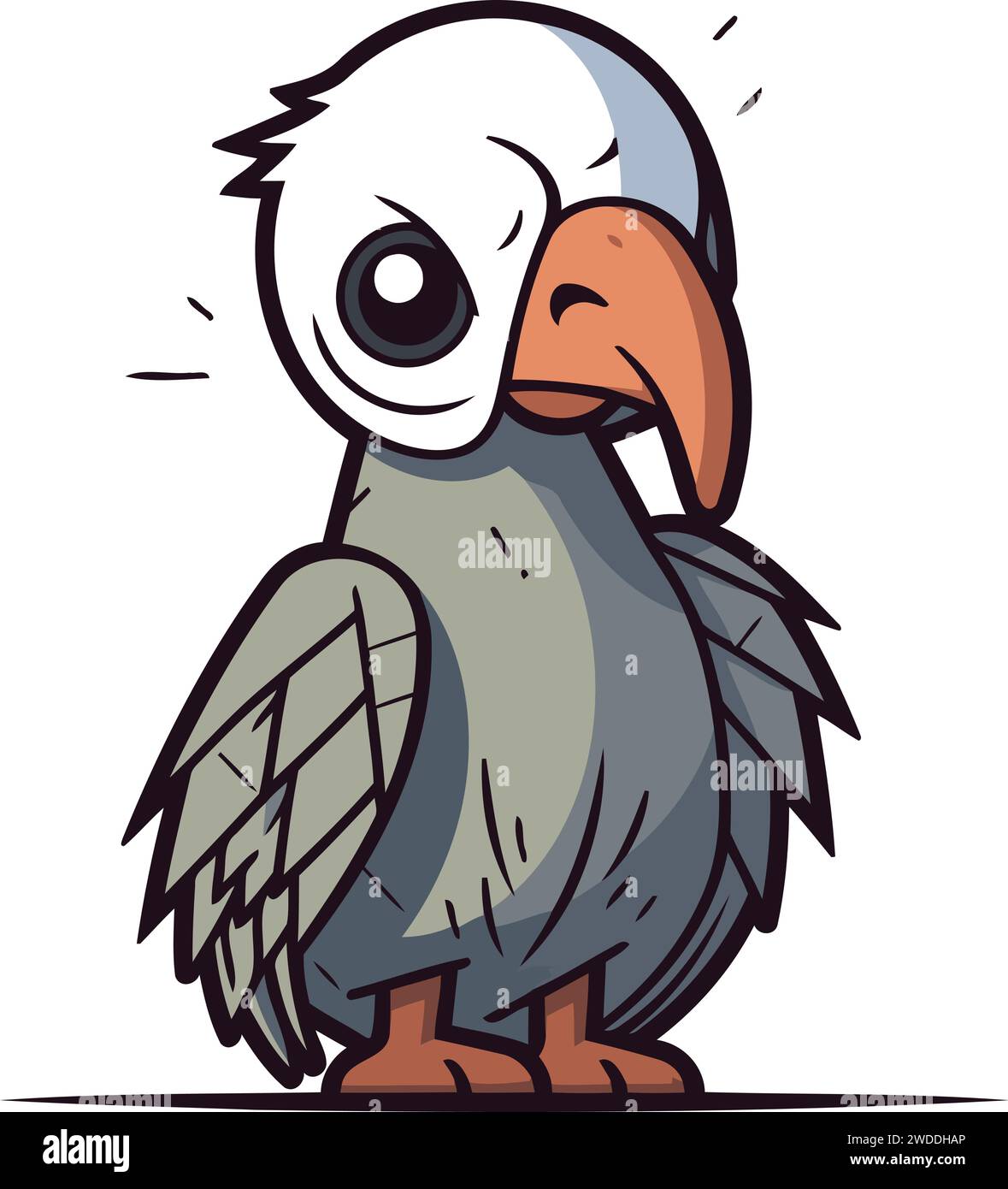 Illustration of a funny cartoon vulture on a white background Stock ...