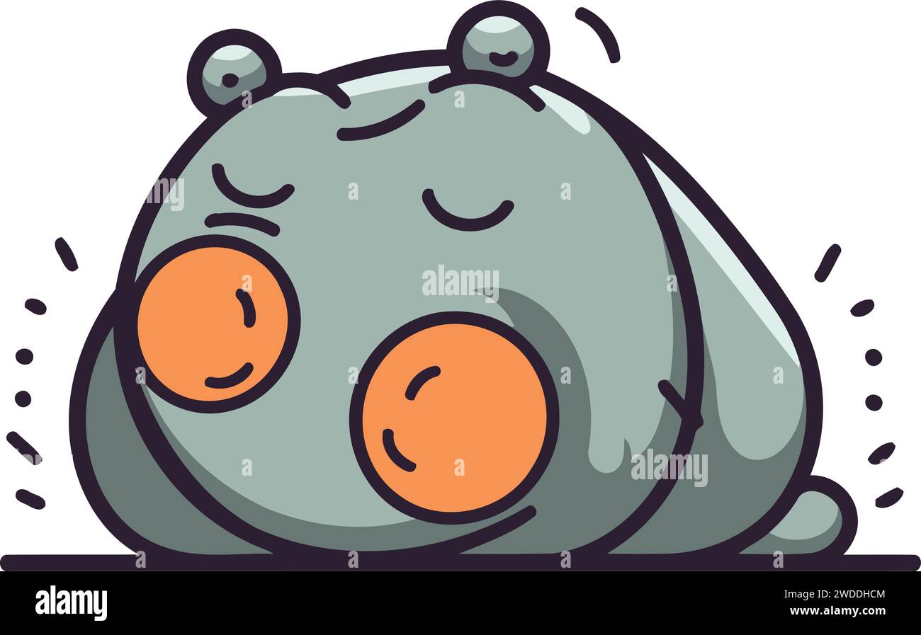 Cute cartoon frog. Vector illustration in doodle style Stock Vector ...