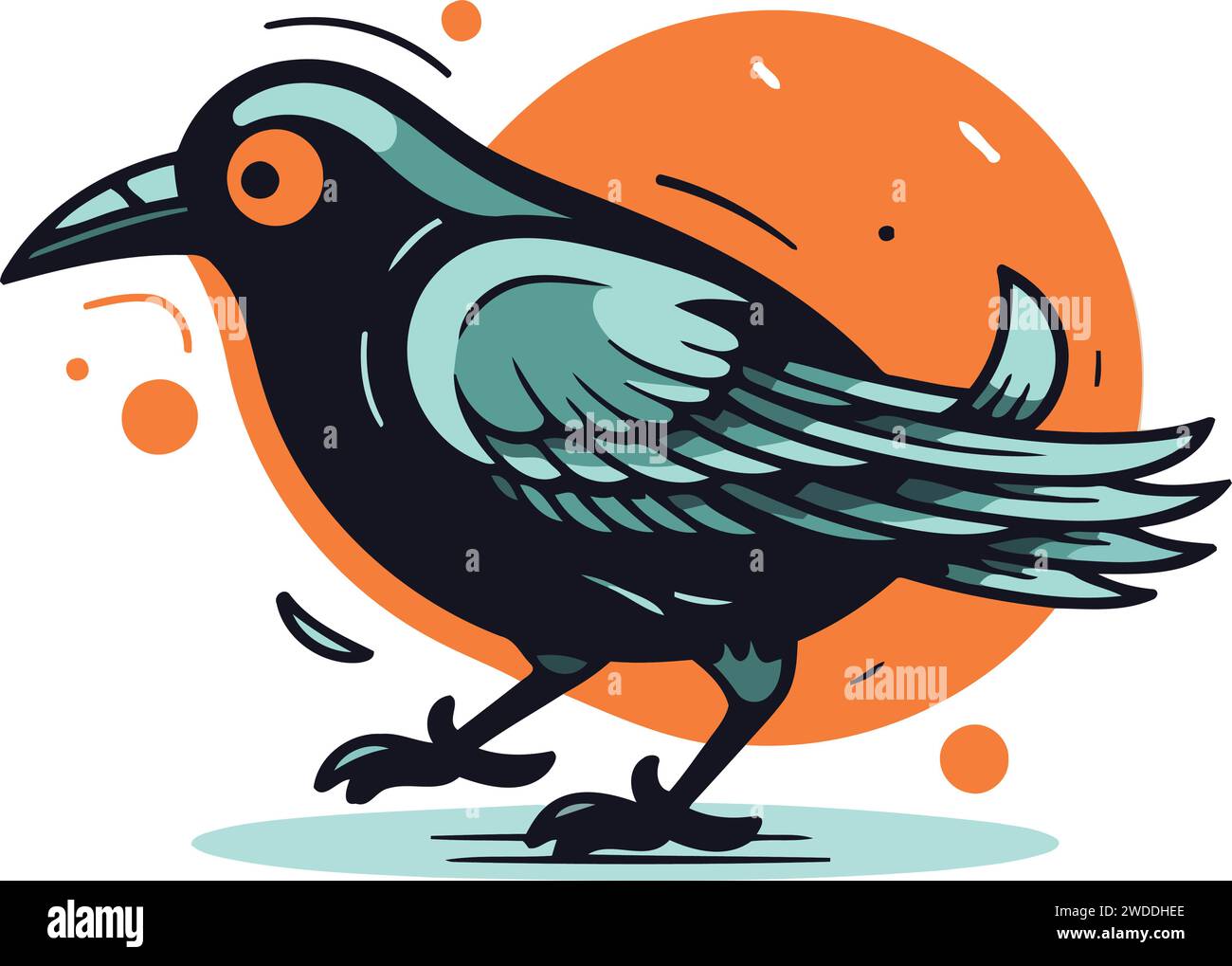 Crow. Vector illustration. Isolated on a white background Stock Vector ...