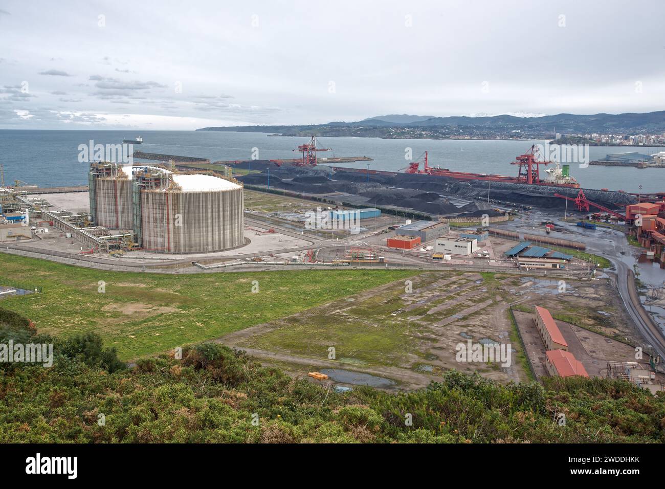 Musel Regasification Plant, in Gijón, Asturias, northern Spain. Enagas ...