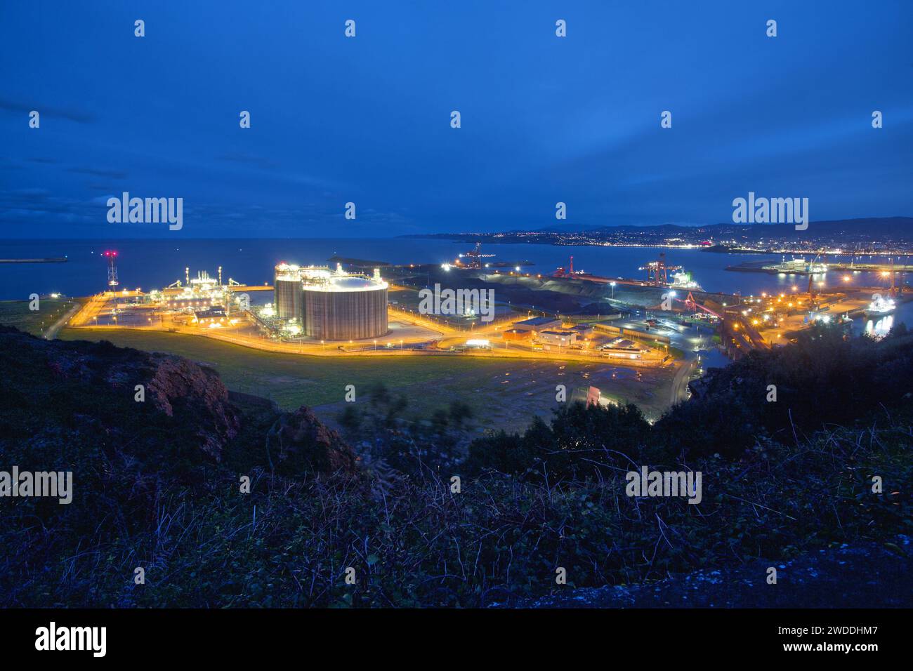 Musel Regasification Plant, in Gijón, Asturias, northern Spain. Enagas ...