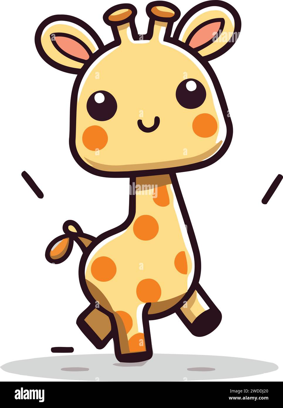 Cute Giraffe Vector Illustration. Cute Giraffe Cartoon Character Stock ...