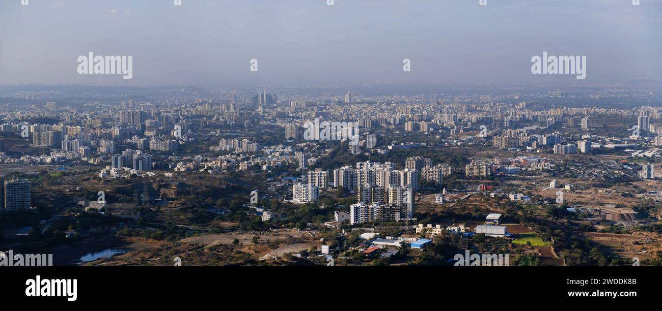 19 January 2024, Cityscape Skyline, Cityscape of Pune city Aerial ...