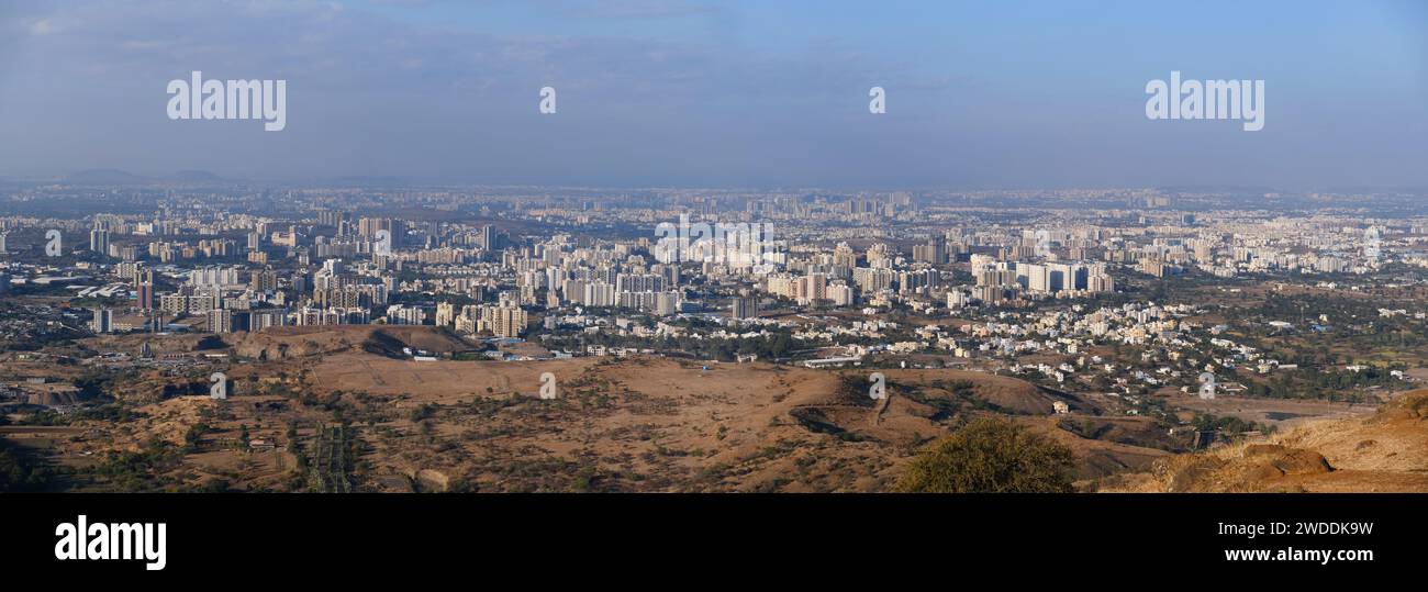19 January 2024, Cityscape Skyline, Cityscape of Pune city Aerial ...