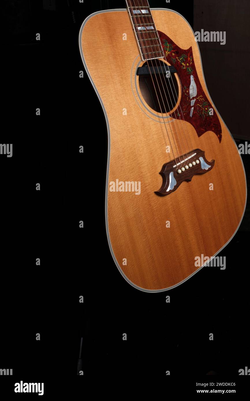 Acoustic Guitar body with fretboard and scratch plate and strings Stock ... Acoustic Guitar body with fretboard and scratch plate and strings Stock ...