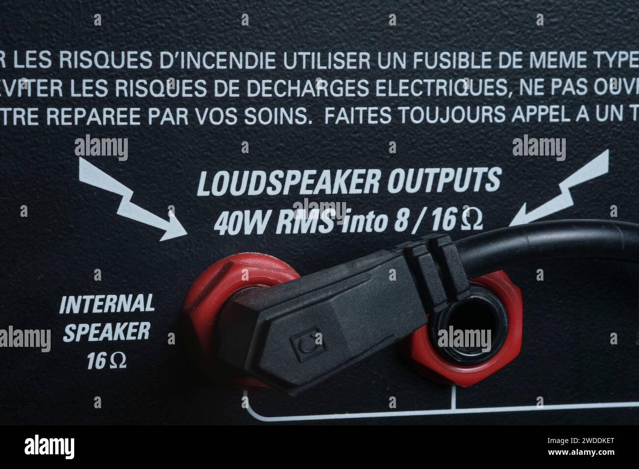 Detail of Guitar amplifier.controls, power, speaker Stock Photo - Alamy